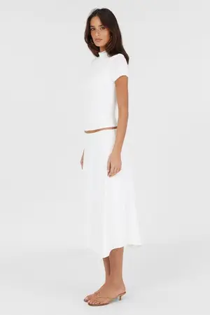 SASHA THERESE Madeleine Midi Skirt - White