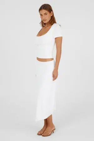 SASHA THERESE Madeleine Midi Skirt - White