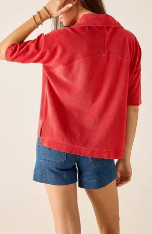 VOYAGEUR BY MERSEA Terry Cloth Collared Top