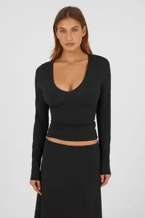 SASHA THERESE Eveline Top - Black