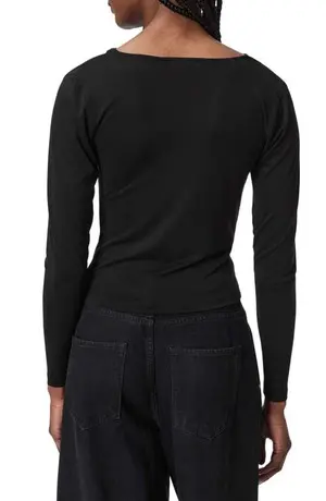 ALLSAINTS Hallie Long Sleeve Cowl Neck Top