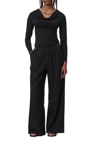 ALLSAINTS Hallie Long Sleeve Cowl Neck Top