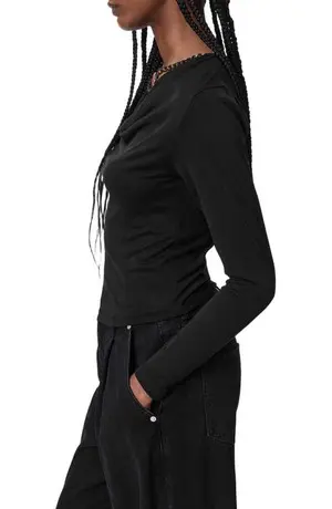 ALLSAINTS Hallie Long Sleeve Cowl Neck Top