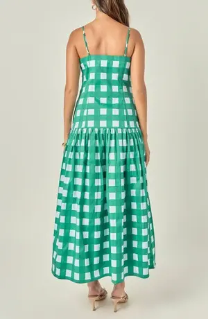 English Factory Gingham Midi Dress