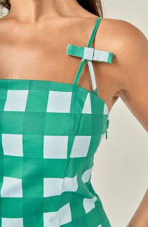 English Factory Gingham Midi Dress
