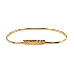 MADISON BEVERLY HILLS Vintage 1970s Tone Wheat Pattern Stretch Snake Belt - Gold