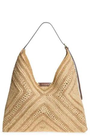 ANYA HINDMARCH Raffia Bow Shoulder Bag - Natural