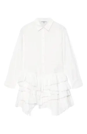 ALLSAINTS Kristi Cotton Ruffle Shirtdress