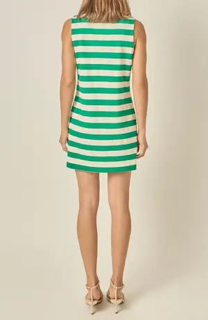 English Factory Striped Sleeveless Knit Minidress