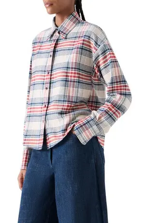 Akris Plaid Brushed Cotton Flannel Shirt