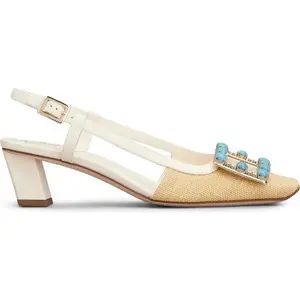 ROGER VIVIER Pietre Dure Slingback Block Heel Pumps