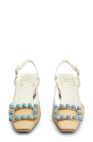 ROGER VIVIER Pietre Dure Slingback Block Heel Pumps