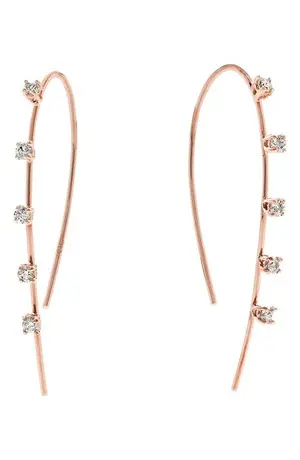 Lana Jewelry Small Hooked On 14k Gold Diamond Hoop Earrings - Rose Gold