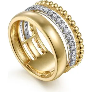 GABRIEL & CO. 14k Gold Diamond Stacked Band Ring - Two Tone