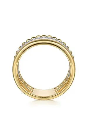 GABRIEL & CO. 14k Gold Diamond Stacked Band Ring