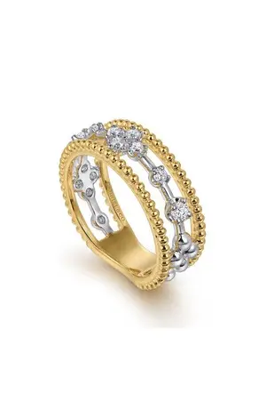 GABRIEL & CO. 14k Gold Diamond Band Ring - Two Tone