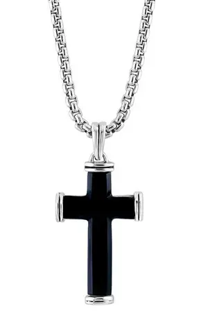 EFFY Black Onyx Cross Pendant Necklace