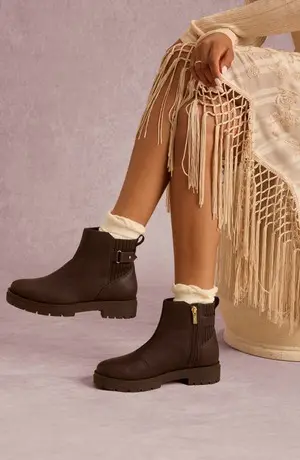 Toms Leather Chelsea Bootie - Dark Brown