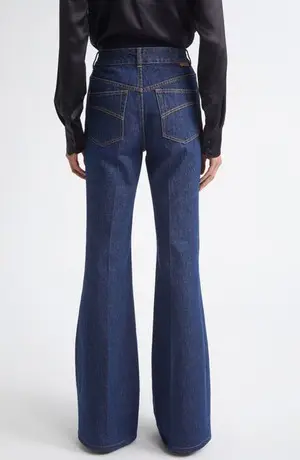 Zimmermann High Waist Slim Stretch Denim Flare Jeans
