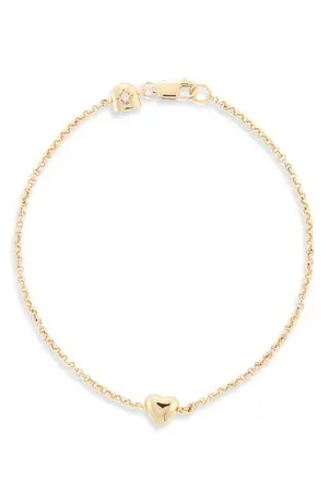 ASTRID & MIYU Heart Charm Bracelet - Gold