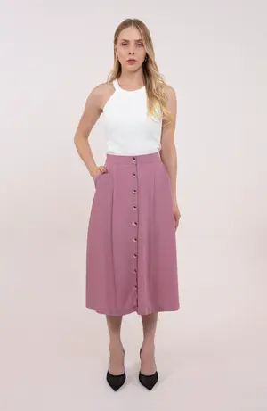 AAM THE LABEL Midi Skirt - Mauve