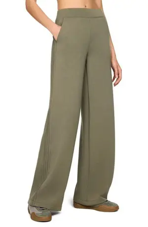 Spanx Pintuck High Waist Wide Leg Pants Herb
