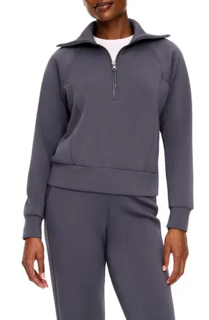 Spanx Airessentials Half Zip Sweatshirt - Dark Slate