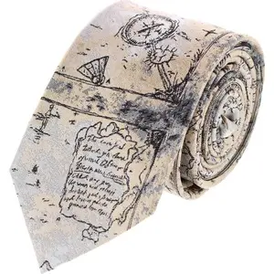 Trafalgar Sparrow's Bounty Treasure Map Silk Necktie - Light Tan