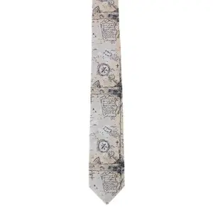 Trafalgar Sparrow's Bounty Treasure Map Silk Necktie - Light Tan
