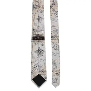 Trafalgar Sparrow's Bounty Treasure Map Silk Necktie - Light Tan