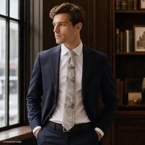 Trafalgar Sparrow's Bounty Treasure Map Silk Necktie - Light Tan