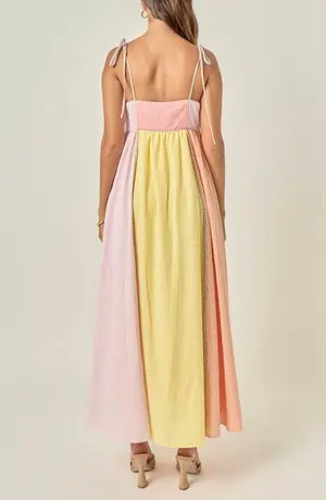 English Factory Striped Sleeveless Maxi Dress