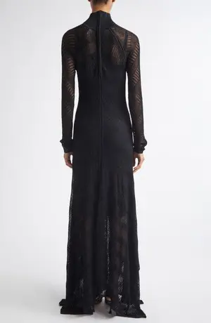 Zimmermann Valiant Long Sleeve Chevron Pointelle Sweater Dress