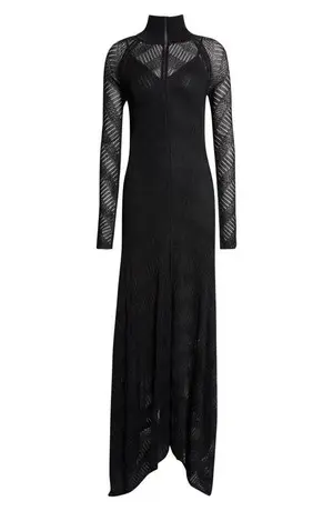 Zimmermann Valiant Long Sleeve Chevron Pointelle Sweater Dress