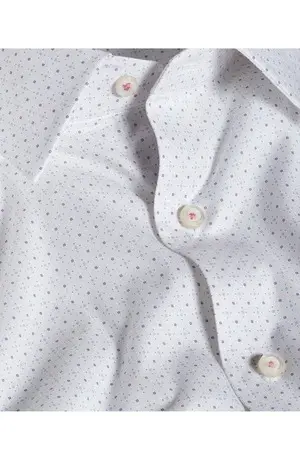 David Donahue Trim Fit Stretch Micro Neat Dress Shirt