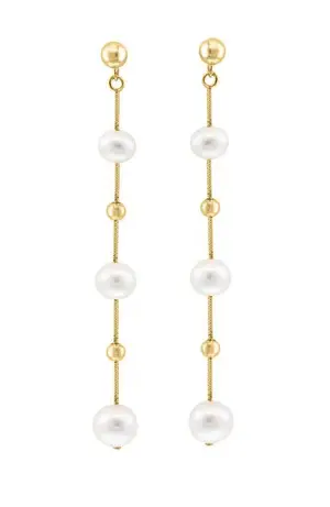 EFFY Gold Over 925 ,fresh Water Pearl Earrings - Sterling Silver