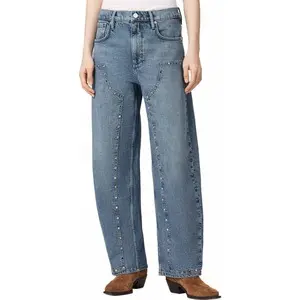 ALLSAINTS Sadie Studded Wide Leg Jeans