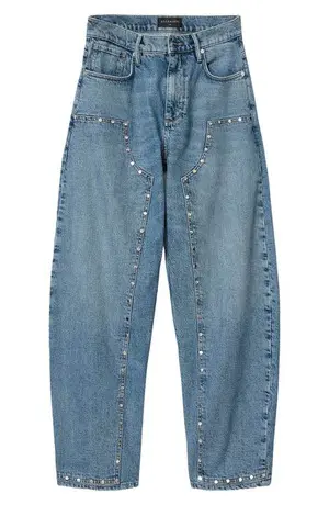 ALLSAINTS Sadie Studded Wide Leg Jeans