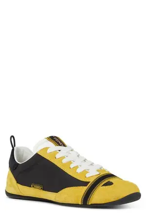 Fendi Technical Fabric And Suede Wrap Sneakers - Deep Lemon Nero Ner