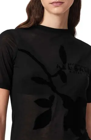 ALLSAINTS Athea Sheer Graphic Tee - Black