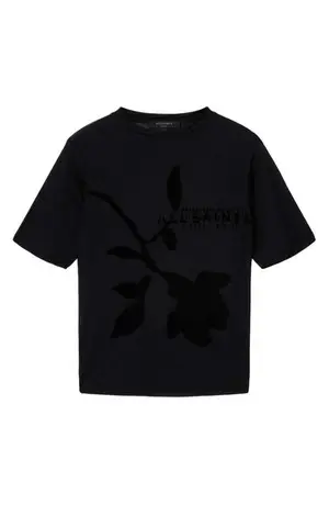 ALLSAINTS Athea Sheer Graphic Tee - Black