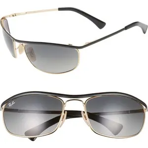 Ray-ban 62mm Rectangle Sunglasses - Gold/black Gradient