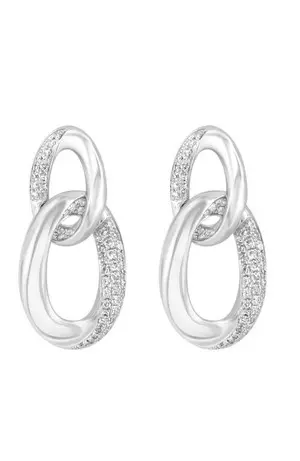 EFFY Diamond Interlocking Circle Drop Earrings - Sterling Silver