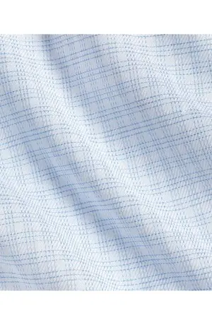 David Donahue Trim Fit Check Stretch Cotton Twill Dress Shirt - White/sky