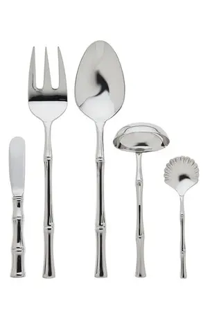 RICCI ARGENTIERI Ricci Bamboo 5-piece Flatware Serving Set - Silver
