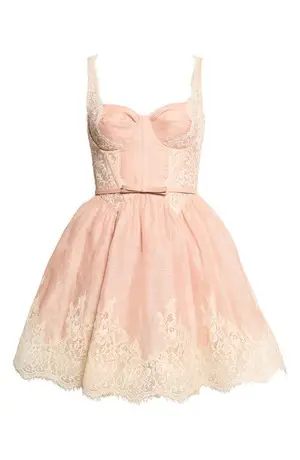Zimmermann Valiant Lace Trim Corset Minidress