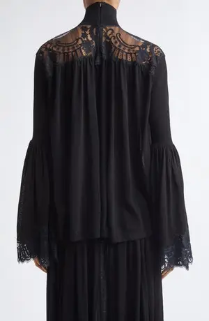 Zimmermann Valiant Lace Trim Turtleneck Sweater