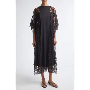 Zimmermann Valiant Silk & Lace Midi Dress - Black