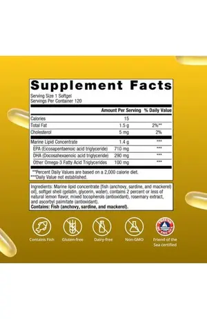 METAGENICS Omegagenics High Potency Omega-3 Fish Oil Supplement