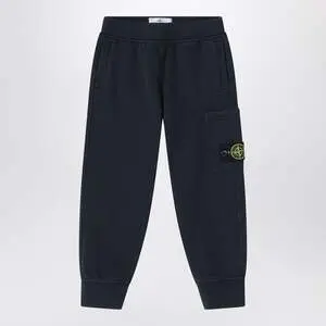 Stone Island Navy Cotton Joggers - Blue